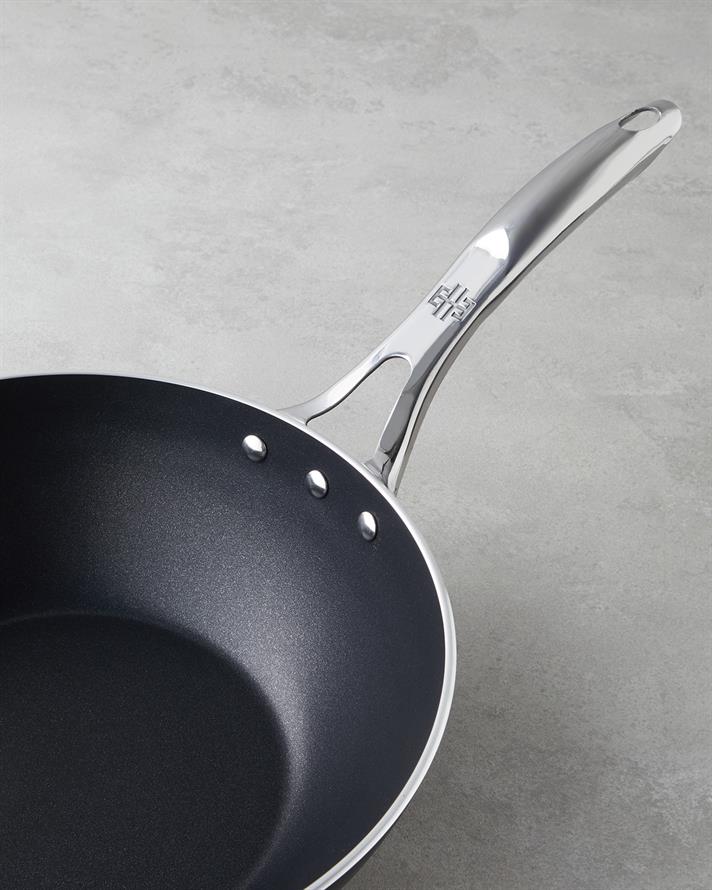 Horeca Alüminyum Wok Tava 24 cm Siyah