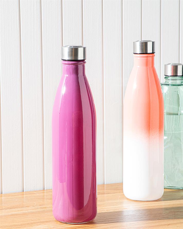 Nora Cam Şişe 1000 ml Beyaz - Pembe 8680887583630 | English Home