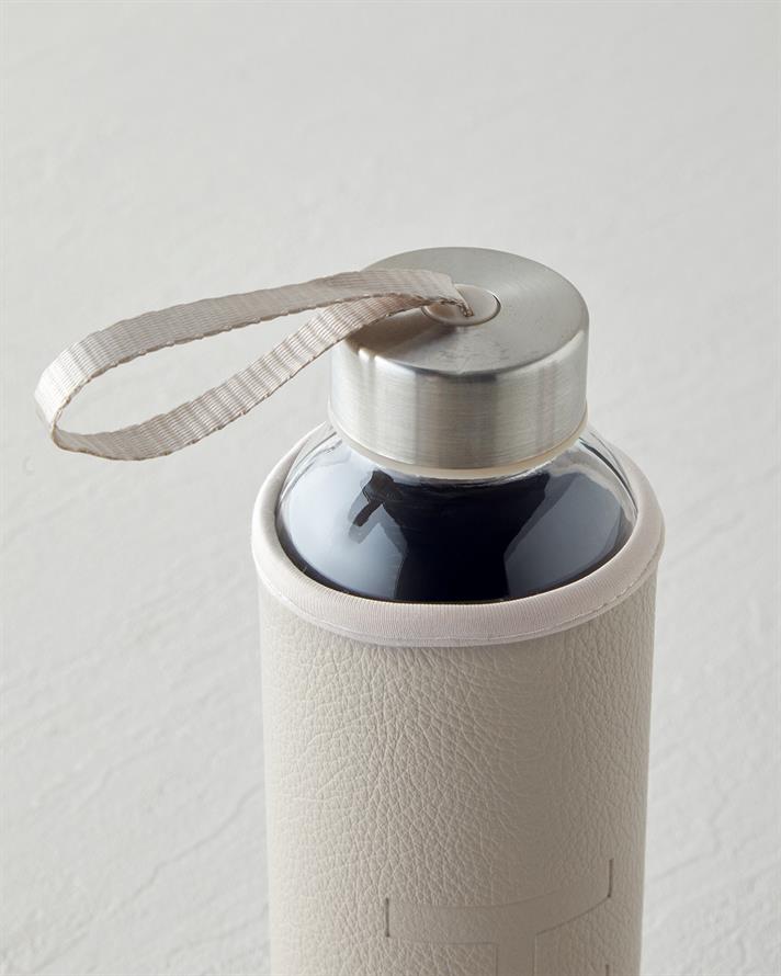 Refresh Bottle Cam Kılıflı Şişe 500 ml Bej