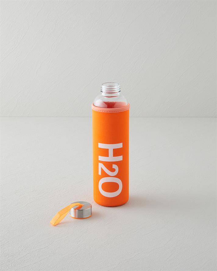 Refresh Bottle Cam Kılıflı Şişe 600 ml Turuncu