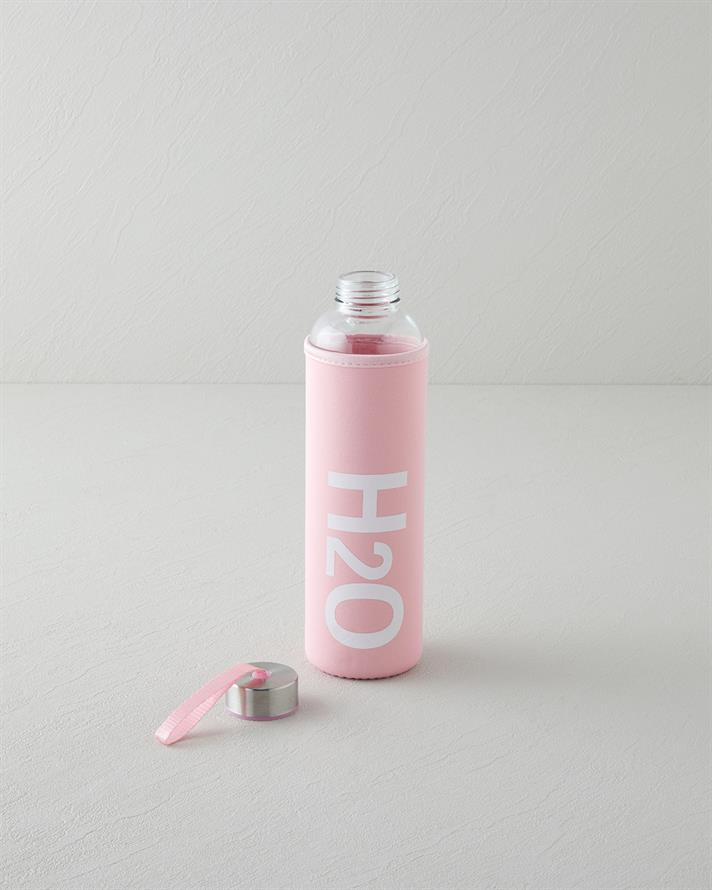 Refresh Bottle Cam Kılıflı Şişe 600 ml Pembe