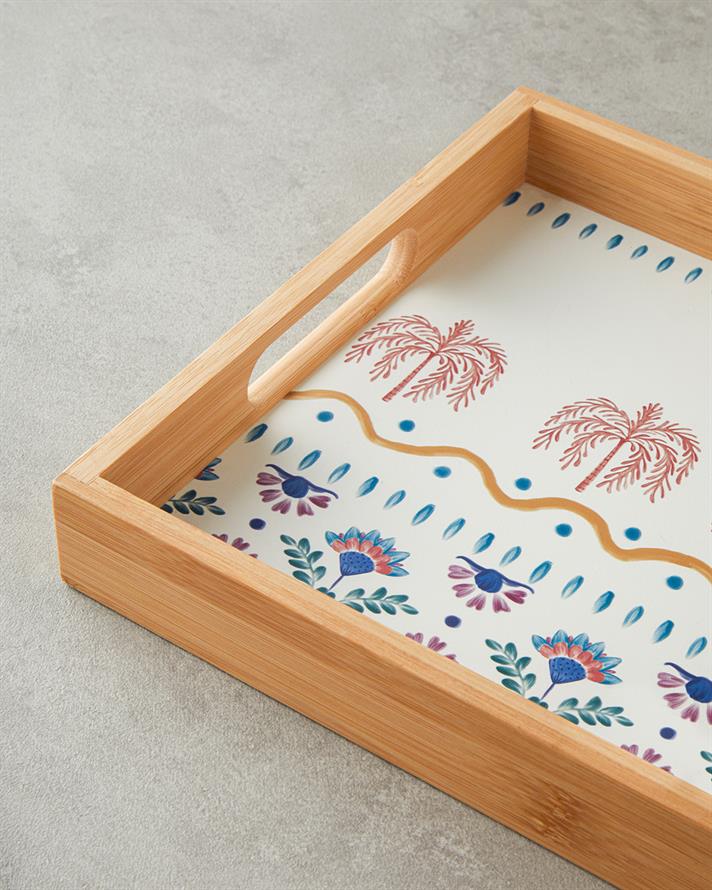 Carnival Day Bambu Tepsi Renkli