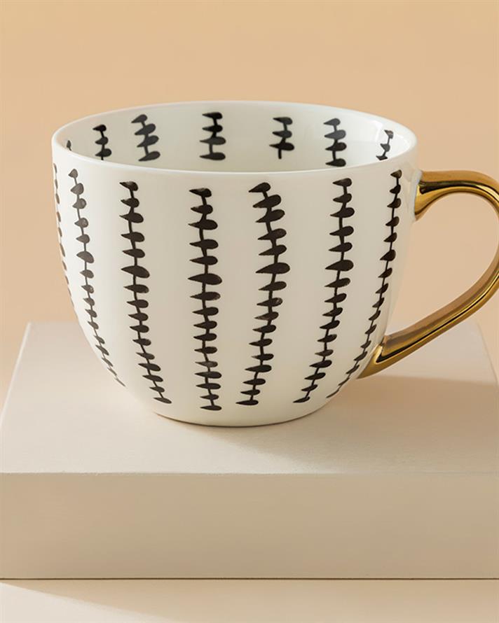 Chic Band New Bone China Kupa 450 ml Siyah