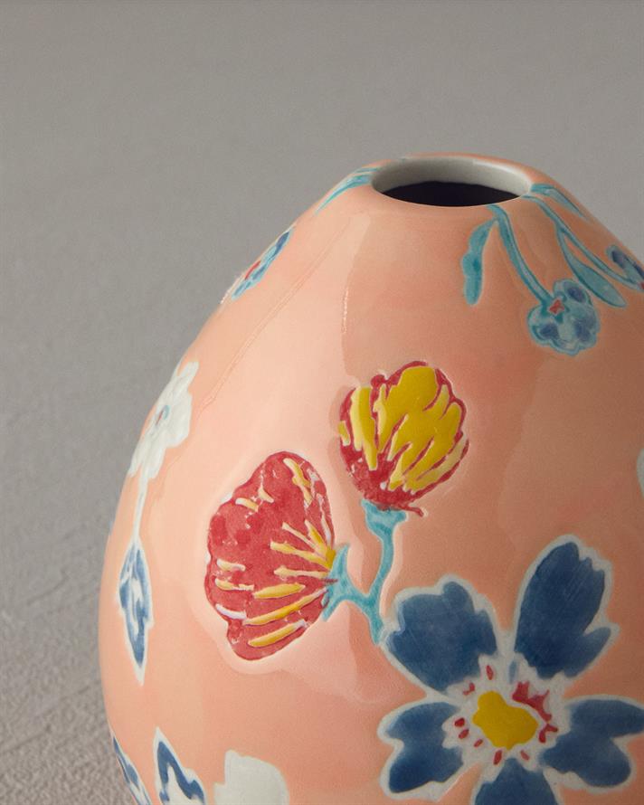 Flowers Stoneware Vazo Pudra