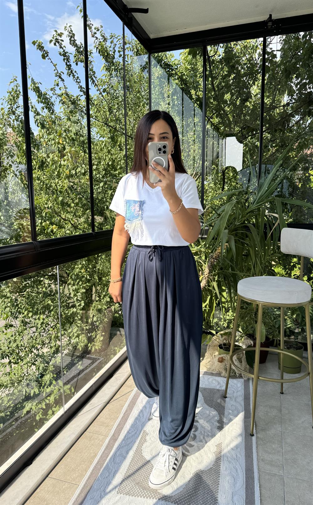 Modal Şalvar Pantolon Lacivert