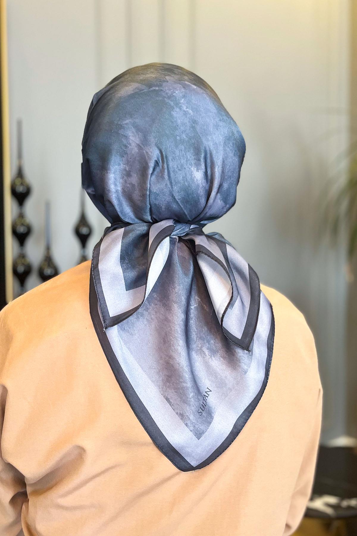 Sultan Kristal Eşarp - Bulut Desen - SKE2428-31 - Antrasit