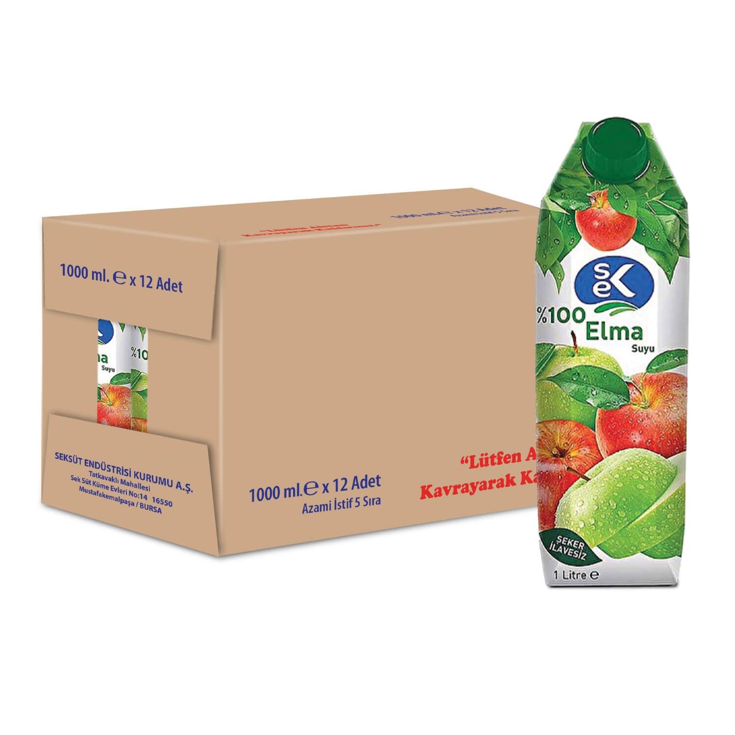 SEK %100 Elma Suyu 1 L X 12