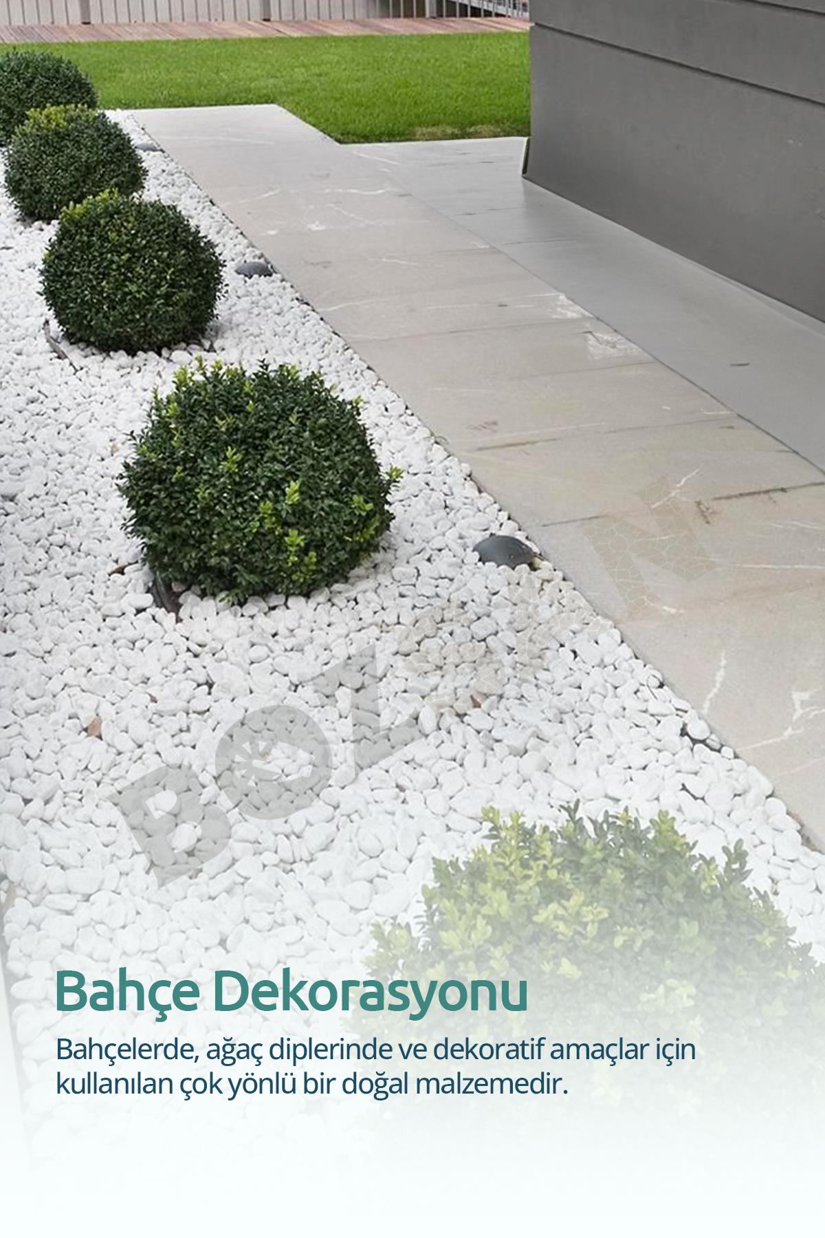 Beyaz Taş 25 Kg 1-3 Cm Beyaz Dolomit Taş Dere Taşı Çakıl Taşı Bahçe Süs ...