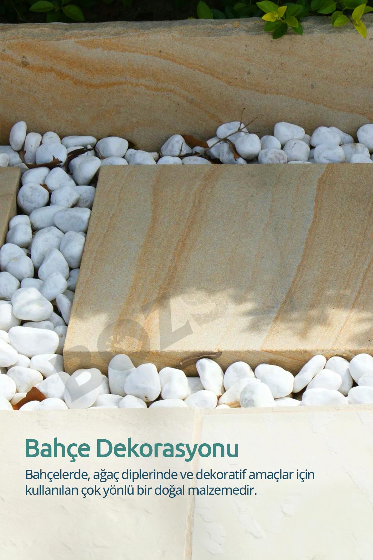 Beyaz Dolomit Taş 15 Kg 2-4 Cm Dere Çakıl Taşı Bahçe Süs Taşı Saksı ...