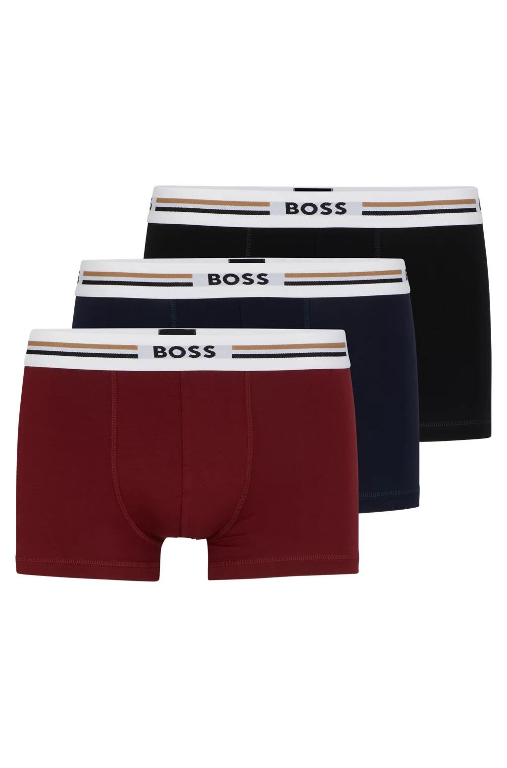 BOSS Erkek Marka Logolu Beli Lastikli Bordo Boxer 50492200 602 50492200 602