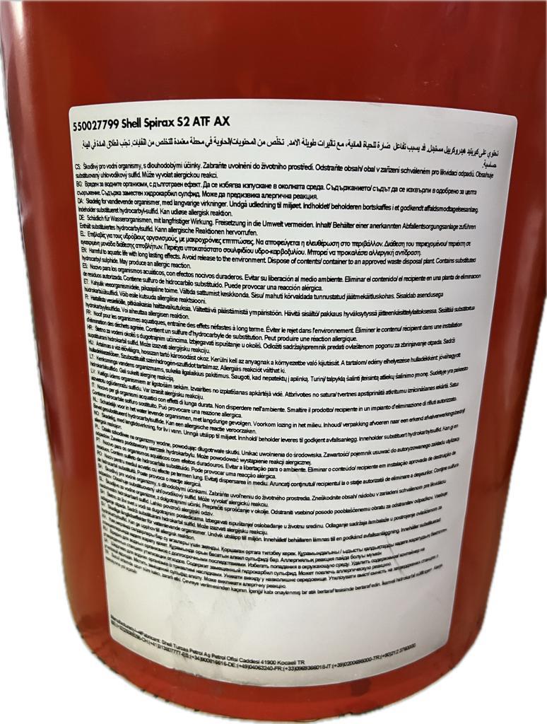 S2-ATF Shell Spirax S2 ATF AX - 20 Litre Şanzıman Yağı 550027799 Shell ...