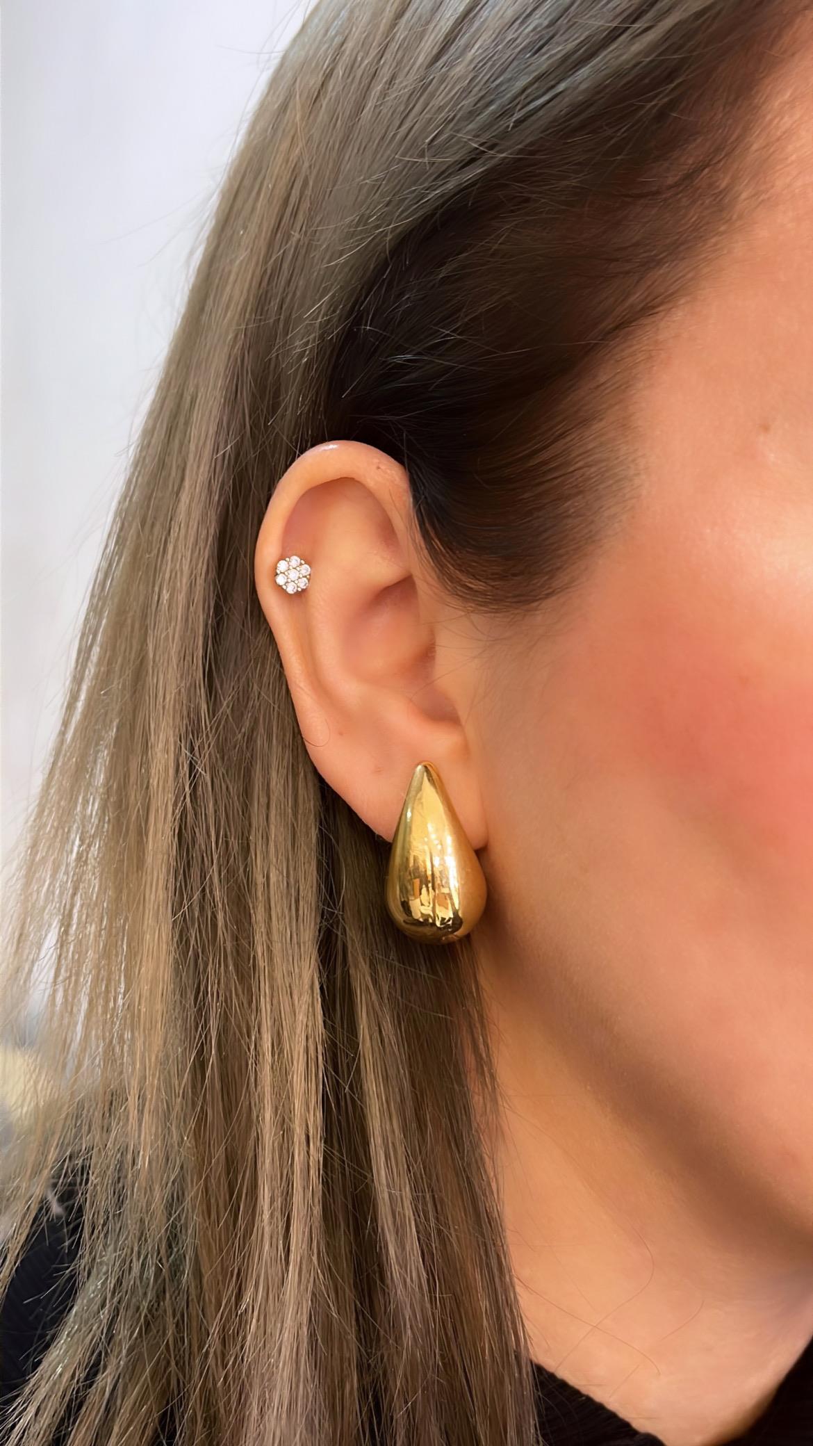 Çelik Su Damlası Küpe