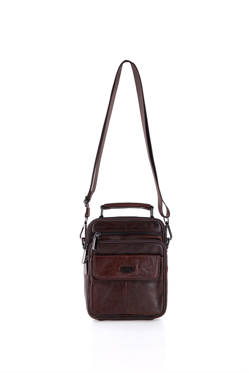 ÇÇS 31454 Erkek Hakiki Deri Omuz Askılı El Çantası - ÇÇS Çanta