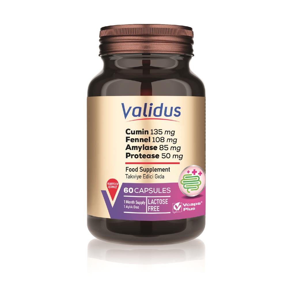 Validus Digestive Comfort Cumin + Fennel + Amylase 60 Capsules