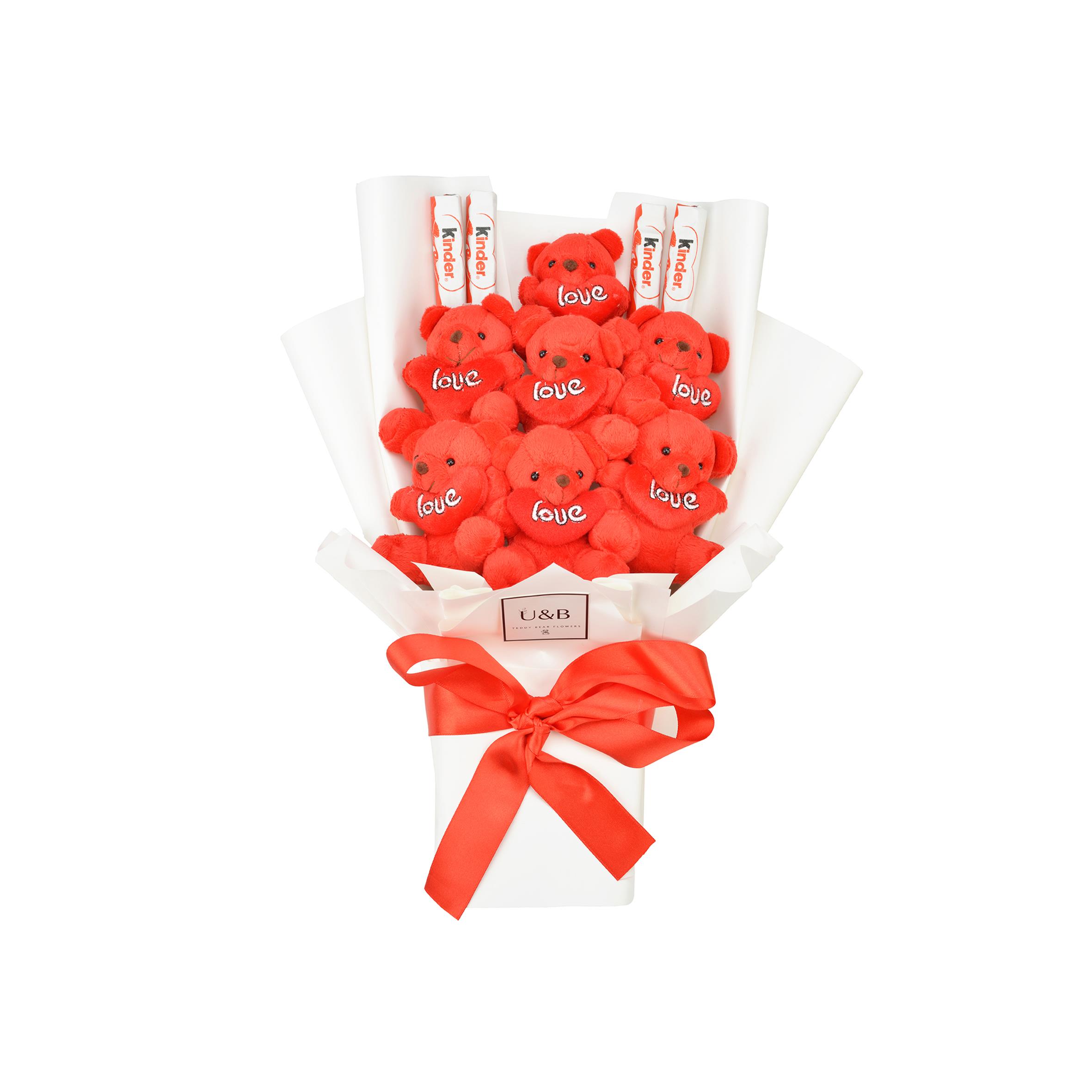 Love Bomb Teddy Bear Flowers