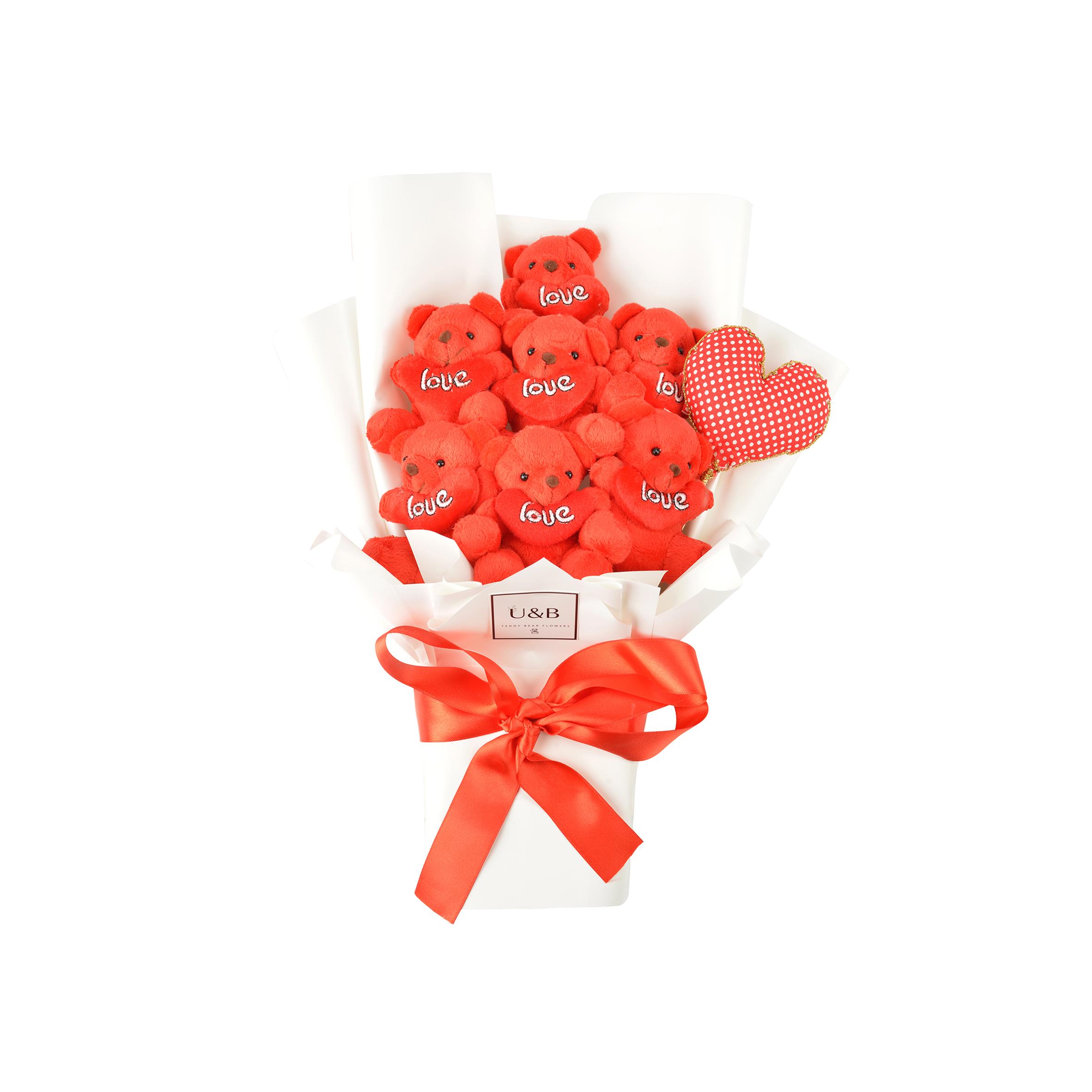 Love Bomb Teddy Bear Flowers