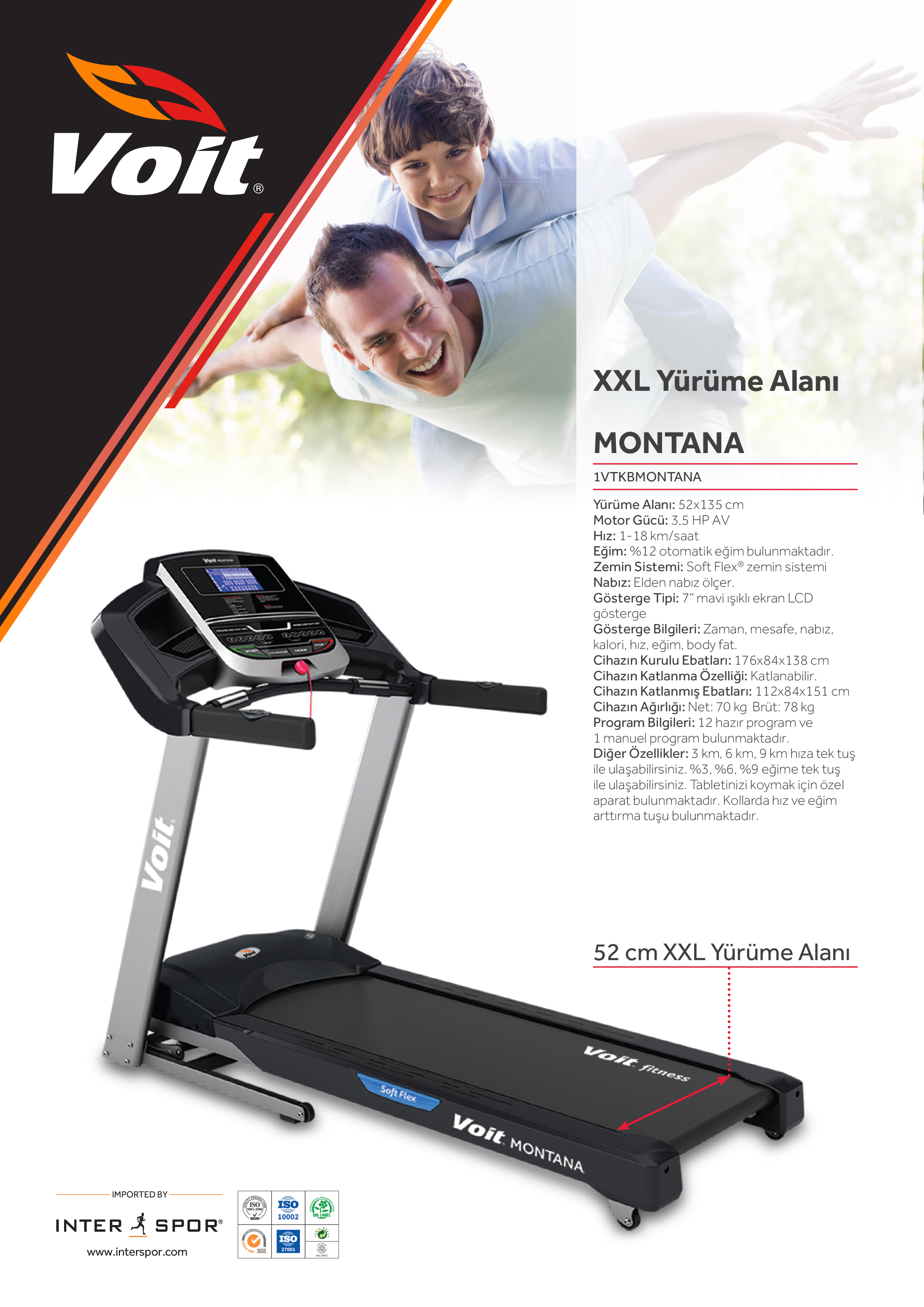 Voit Montana Otomatik Eğimli Koşu Bandı - Teşhir - Voitbayi