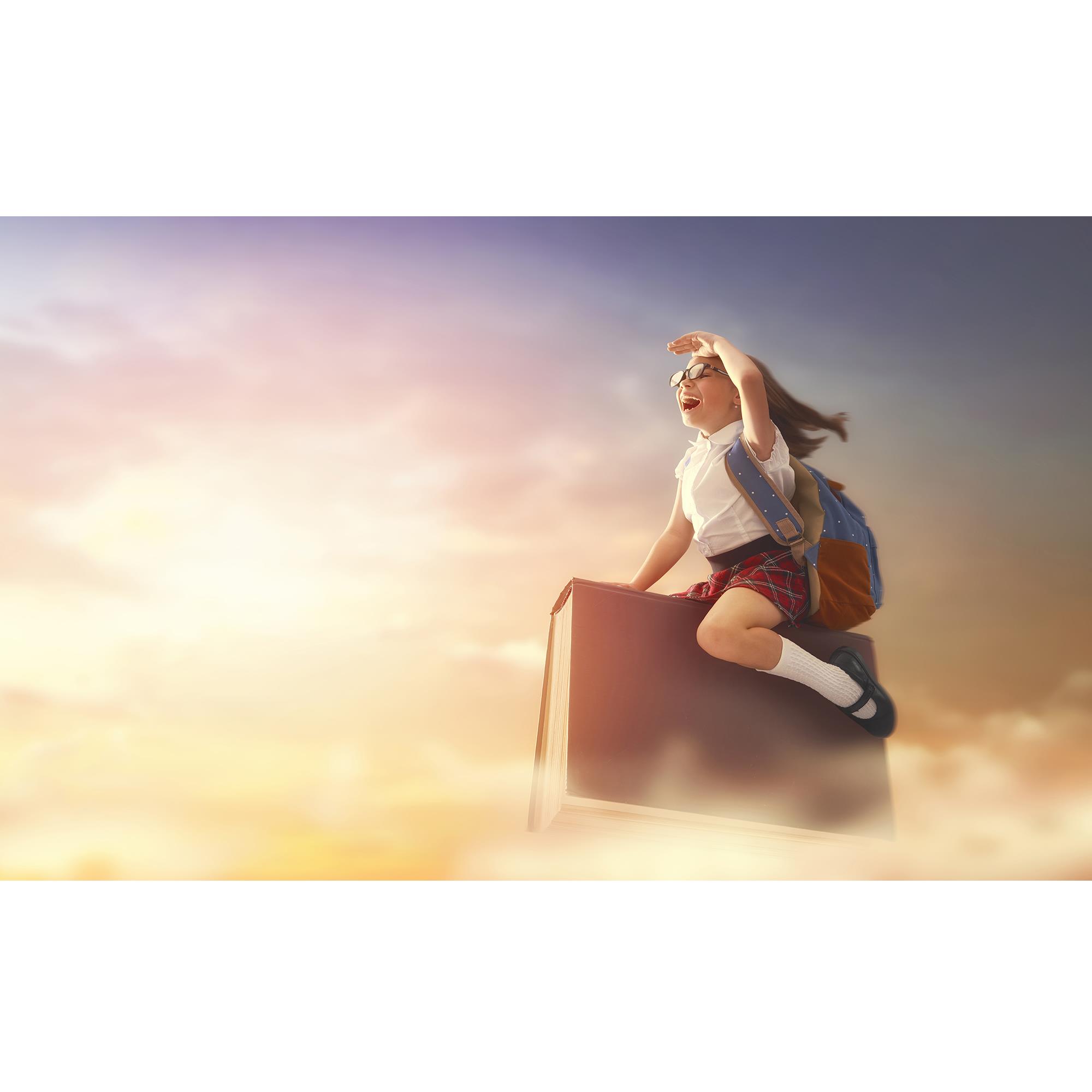 Dreamwall Kitap Üzerinde Uçan Kız Desenli Silinebilir Kumaş Duvar Kağıdı