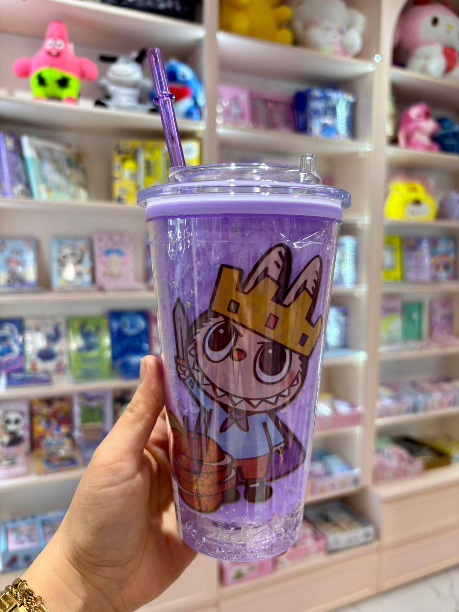 King Labubu Pipetli Işıklı Bardak