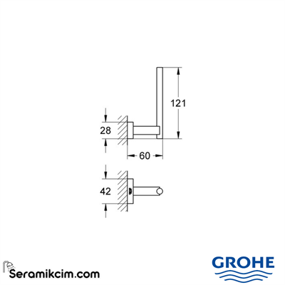 Grohe Essentials Cube Yedek Tuvalet Kağıtlığı Krom 40623001