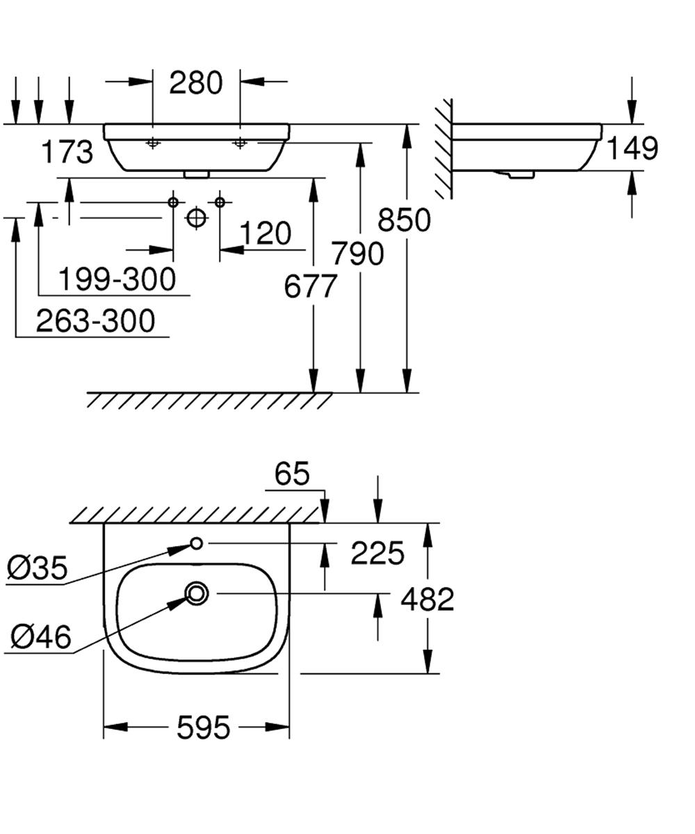 Grohe Euro Ceramic Lavabo 60cm 3933500H