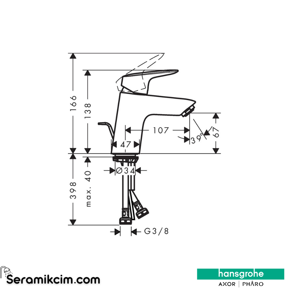 Hansgrohe Logis E Lavabo Bataryası 230 Krom 71179000