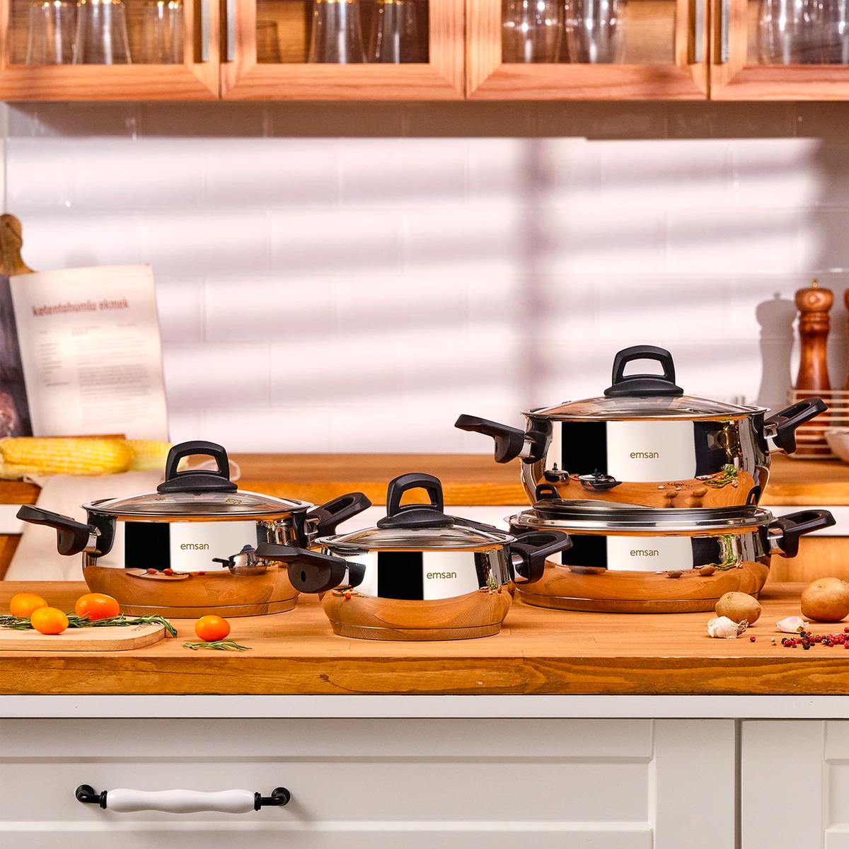 Emsan Aren 8 Parça Tencere Seti Çelik Tencere Takimi - Esme Avm