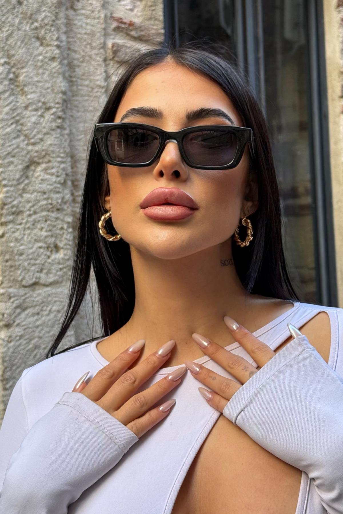 Gurlz Kadın Cat Eye Güneş Gözlüğü Siyah