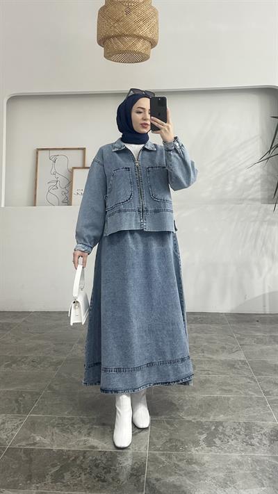 Genni Premıum Kot Etekli Takım