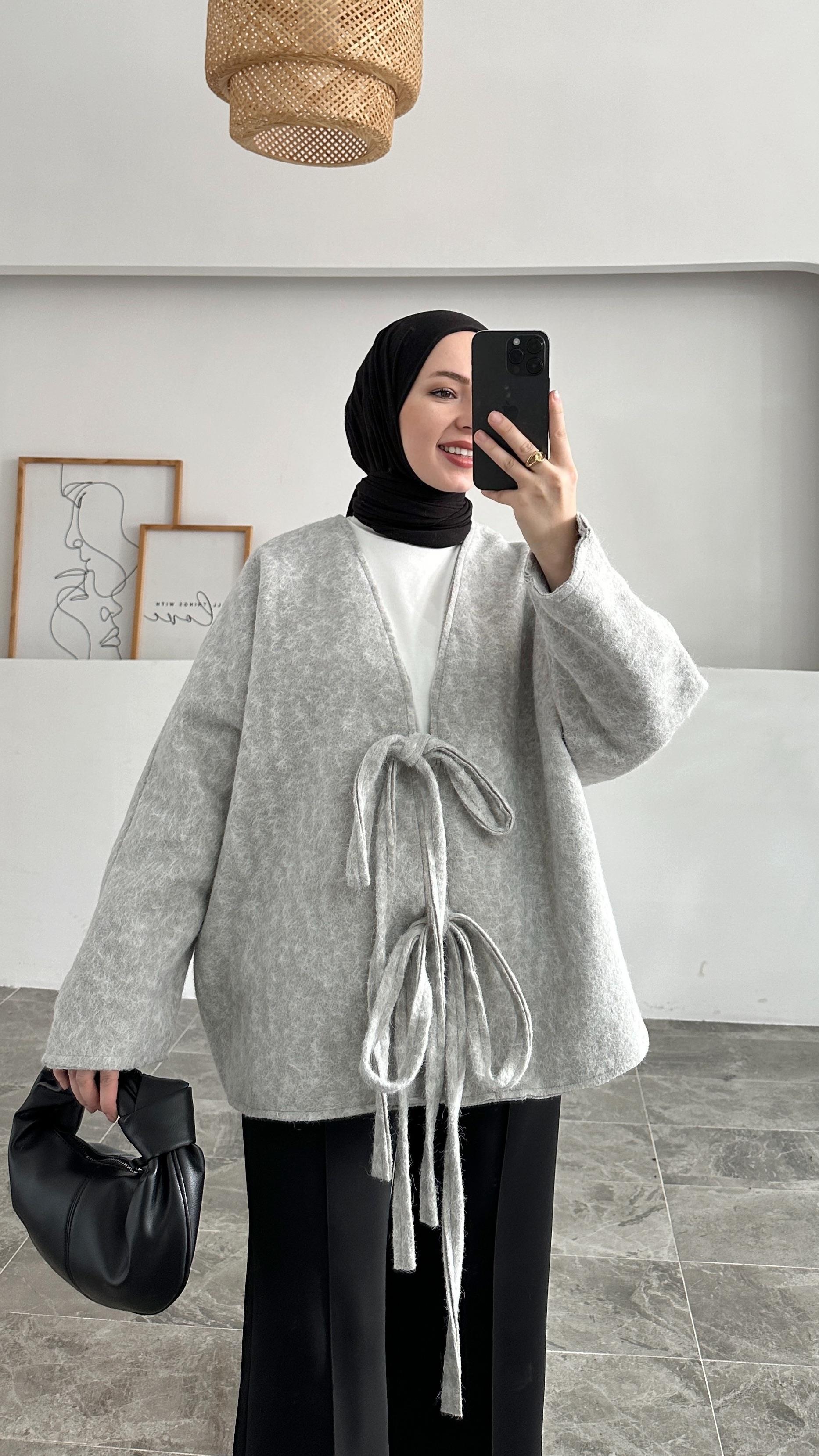 Vilona Pinterest Model Gri Kaban