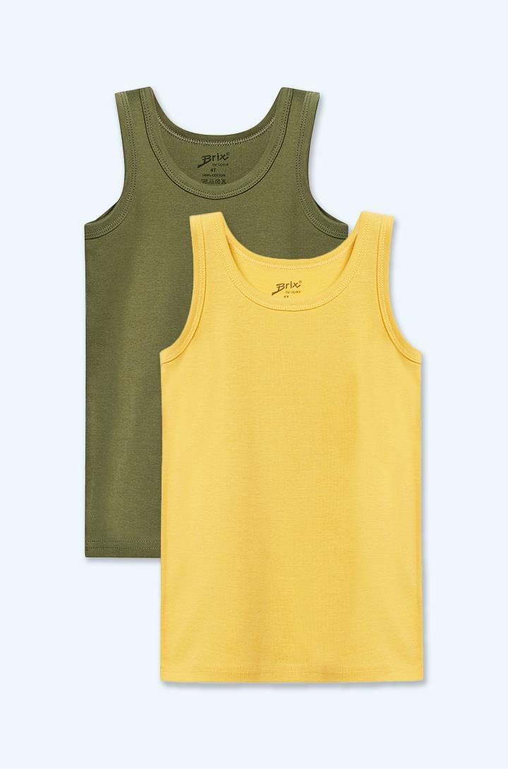 Brix 68179-1 Sarı Renk Erkek Çocuk 2'Li Atlet - Brix by Üçdal Tekstil