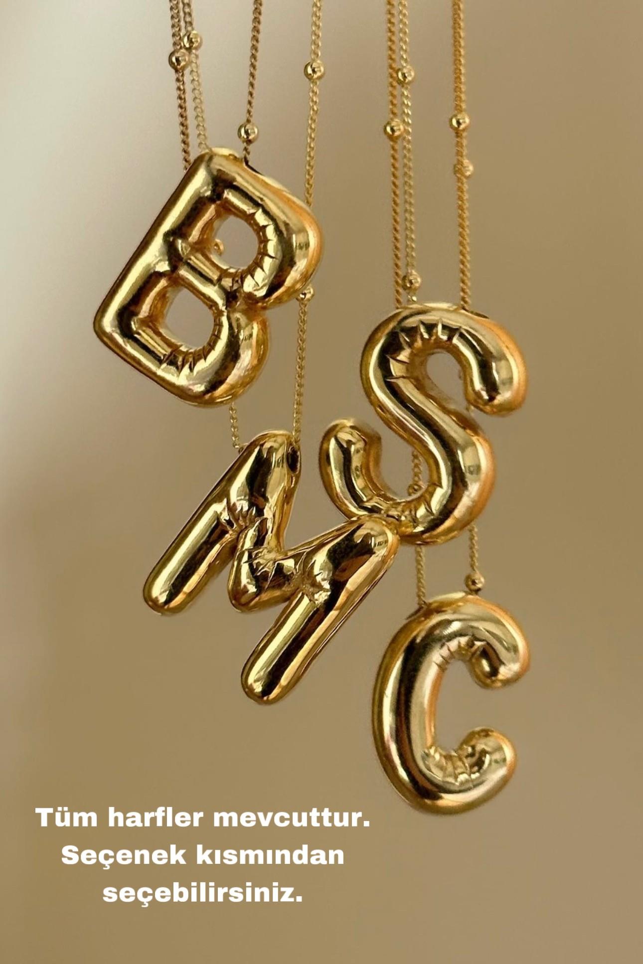Gold Harf Balon Kolye