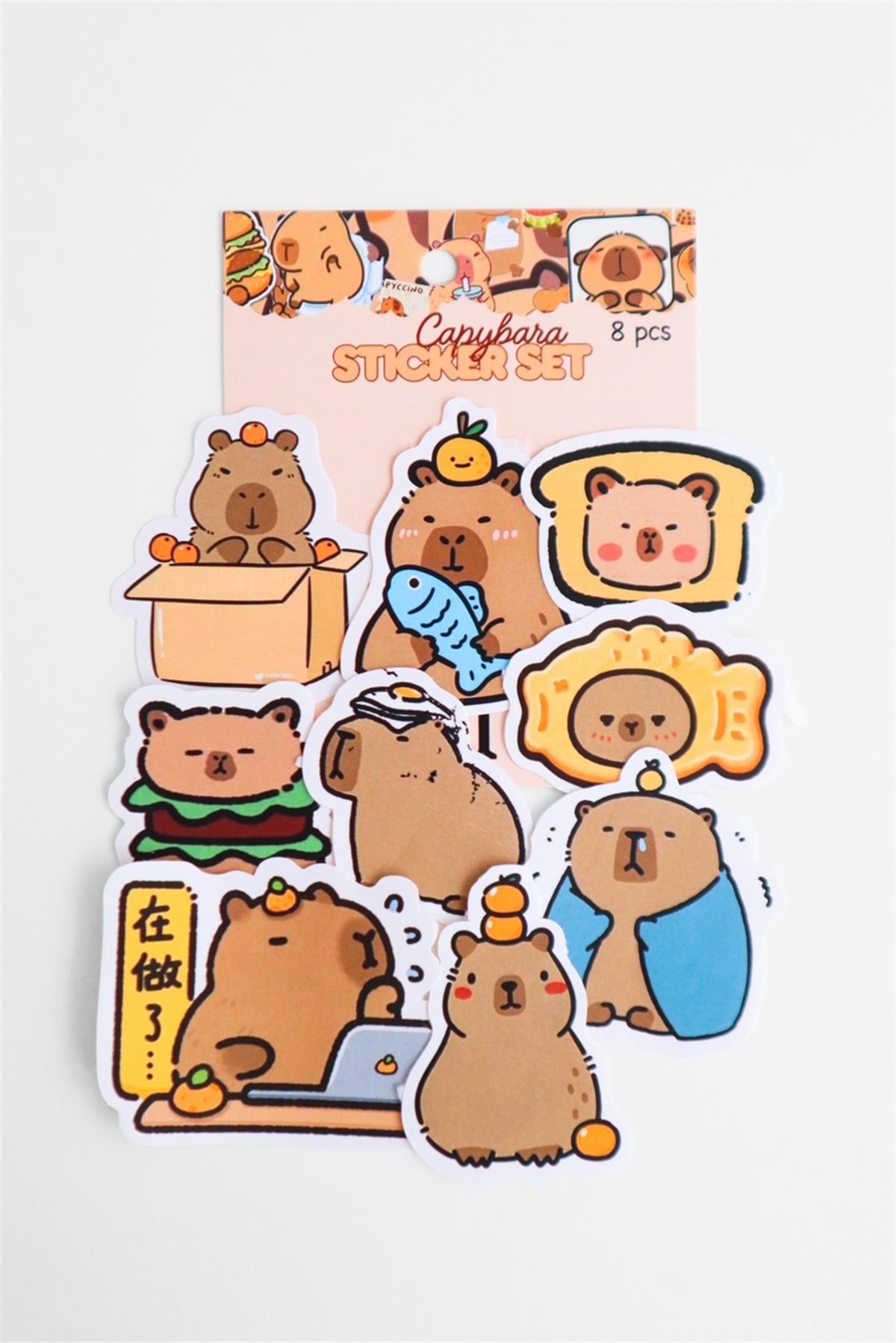 Capybara 8'li Sticker Set