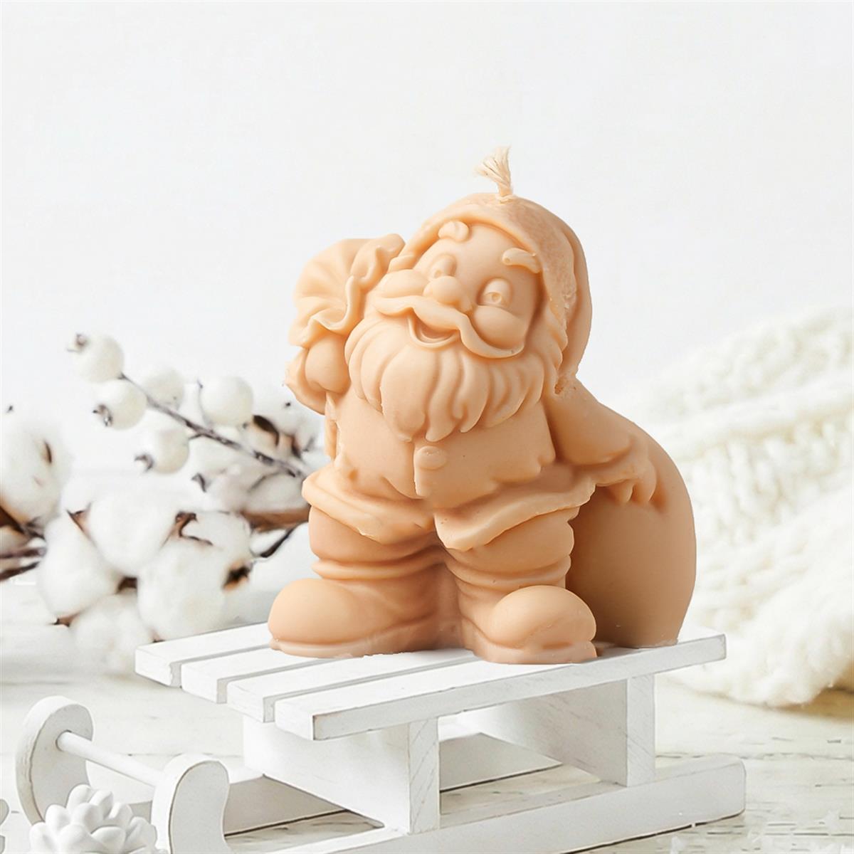 Noel Baba Temalı Kahve Soya Mum