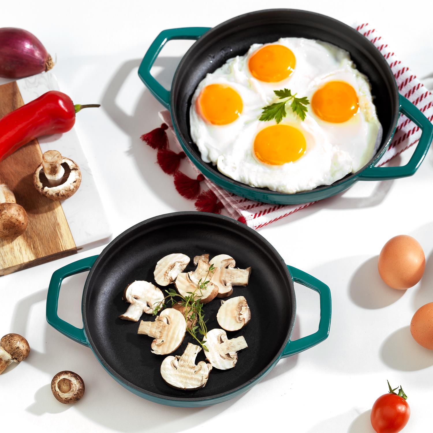 Schafer Guss Chef Döküm Sahan Çift Kulplu 19 Cm-Turkuaz | Schafer