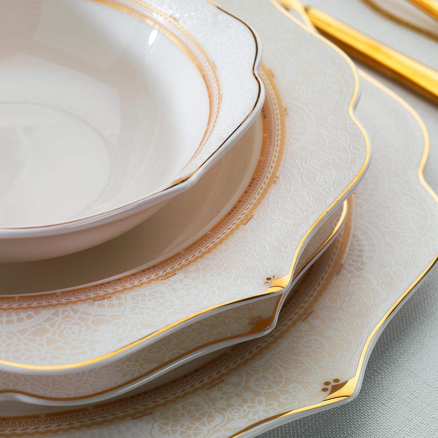 Schafer Laura Yemek Takımı 60 Parça-Altın02 | Schafer