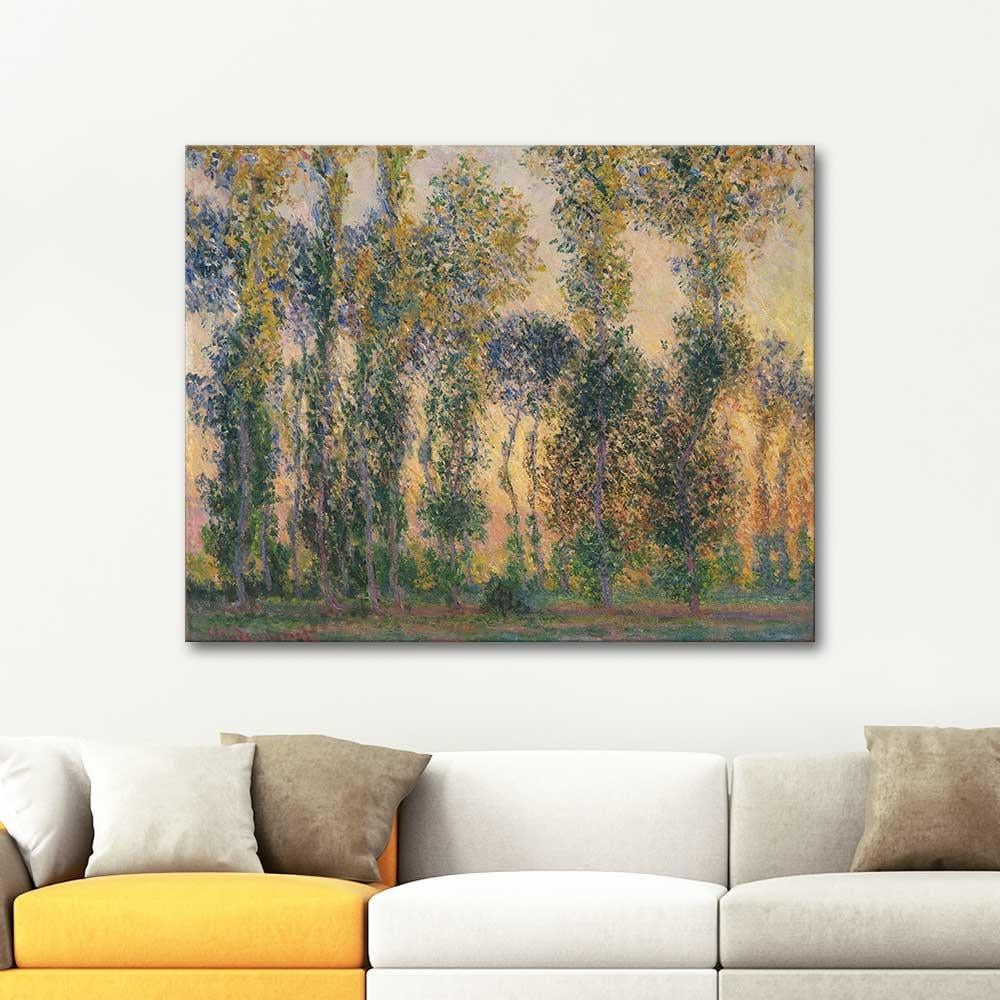Poplars at Giverny, Sunrise by Claude Monet as Art Print | CANVASTAR