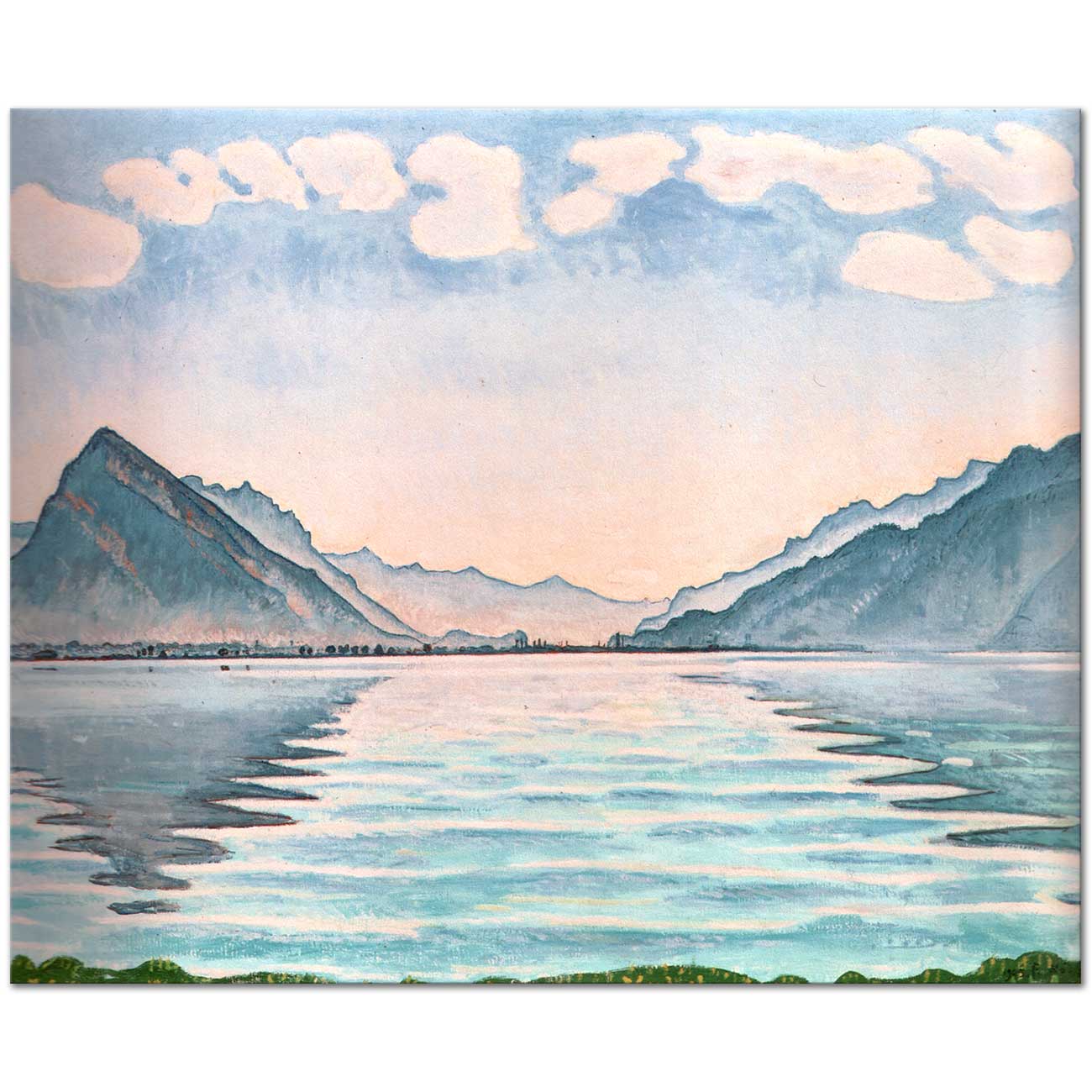 Ferdinand Hodler Lake Geneva with Symmetrical Reflections Art Print ...