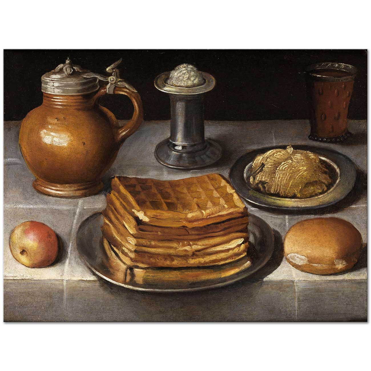 Still life with Waffles by Georg Flegel as Art Print | CANVASTAR