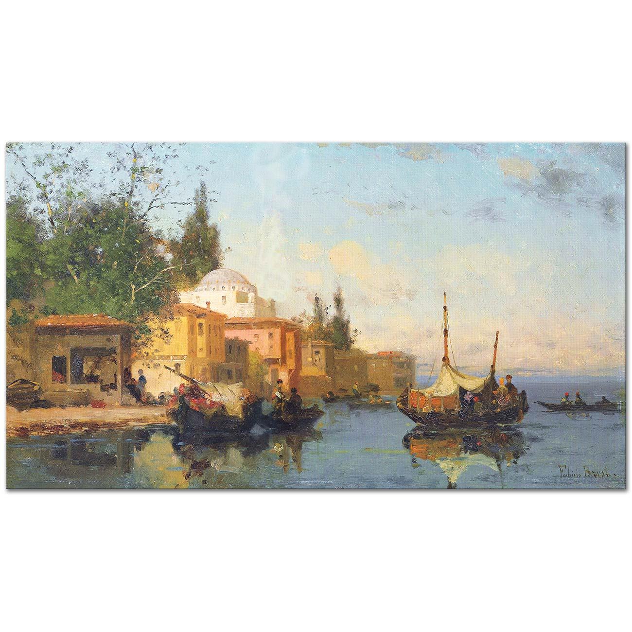 Germain Fabius Brest Boğazda Tekneler Kanvas Tablo | CANVASTAR