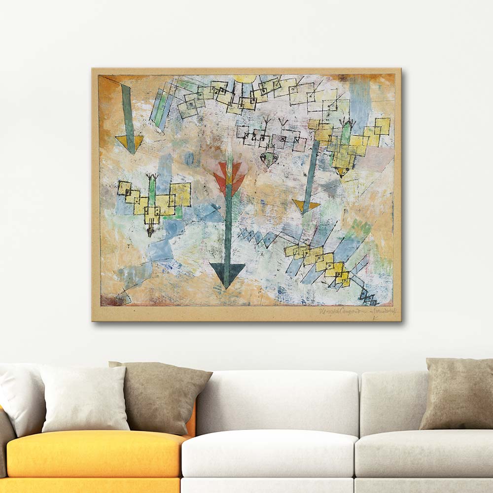 Paul Klee Birds Swooping Down And Arrows Art Print | CANVASTAR