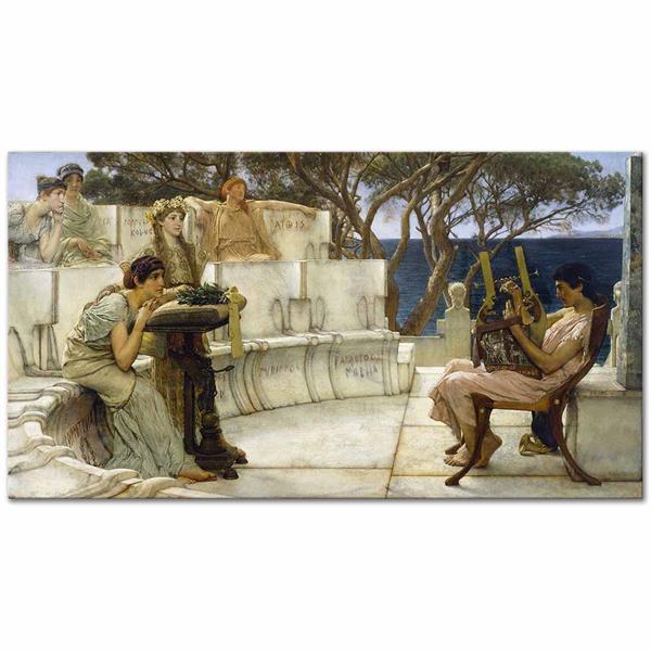 Sappho and Alcaeus by Sir Lawrence Alma-Tadema as Art Print | CANVASTAR