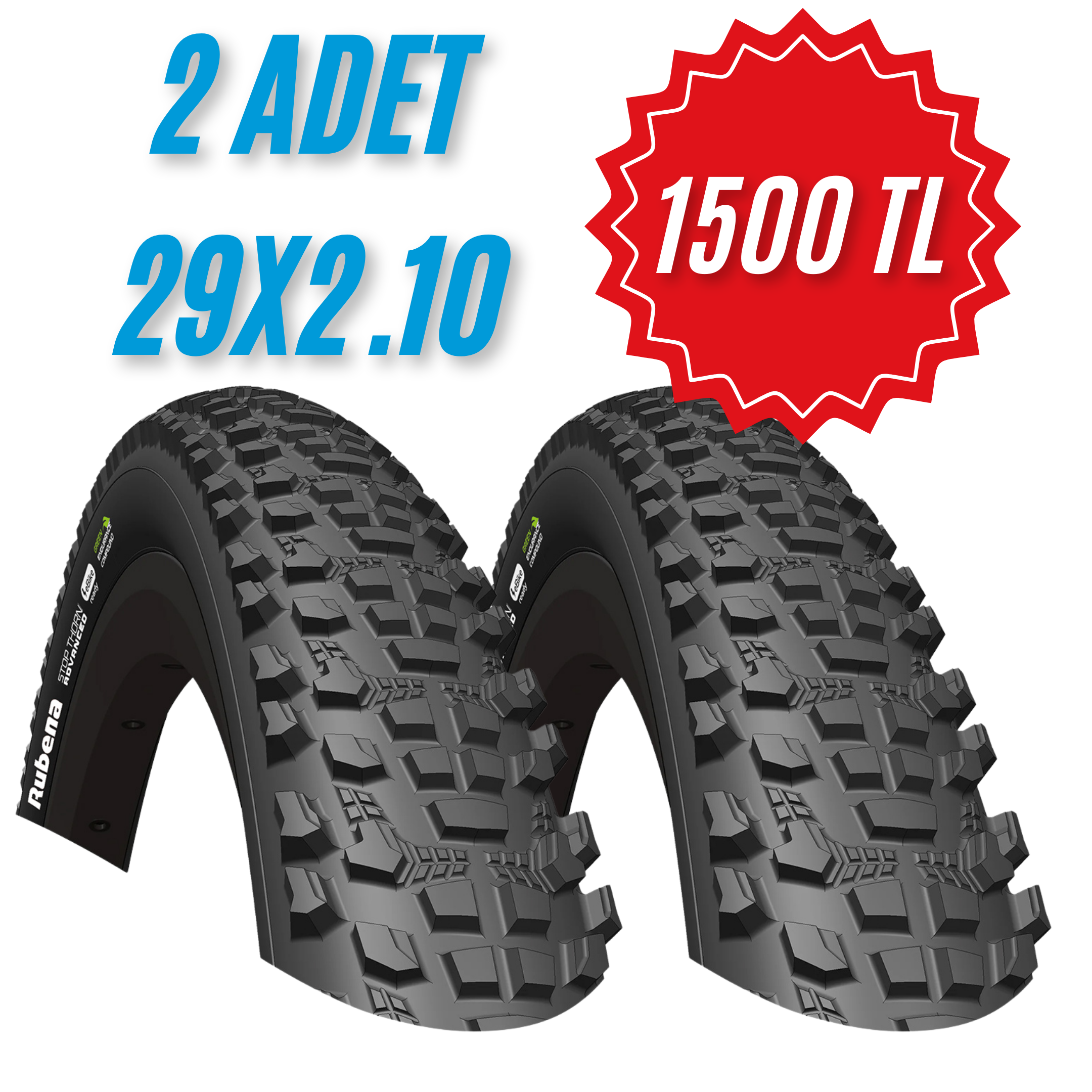 KAMPANYALI ÜRÜN RUBENA MİTAS 29X2.10 ZIRHLI ÖN ARKA DIŞ LASTİK SETİ