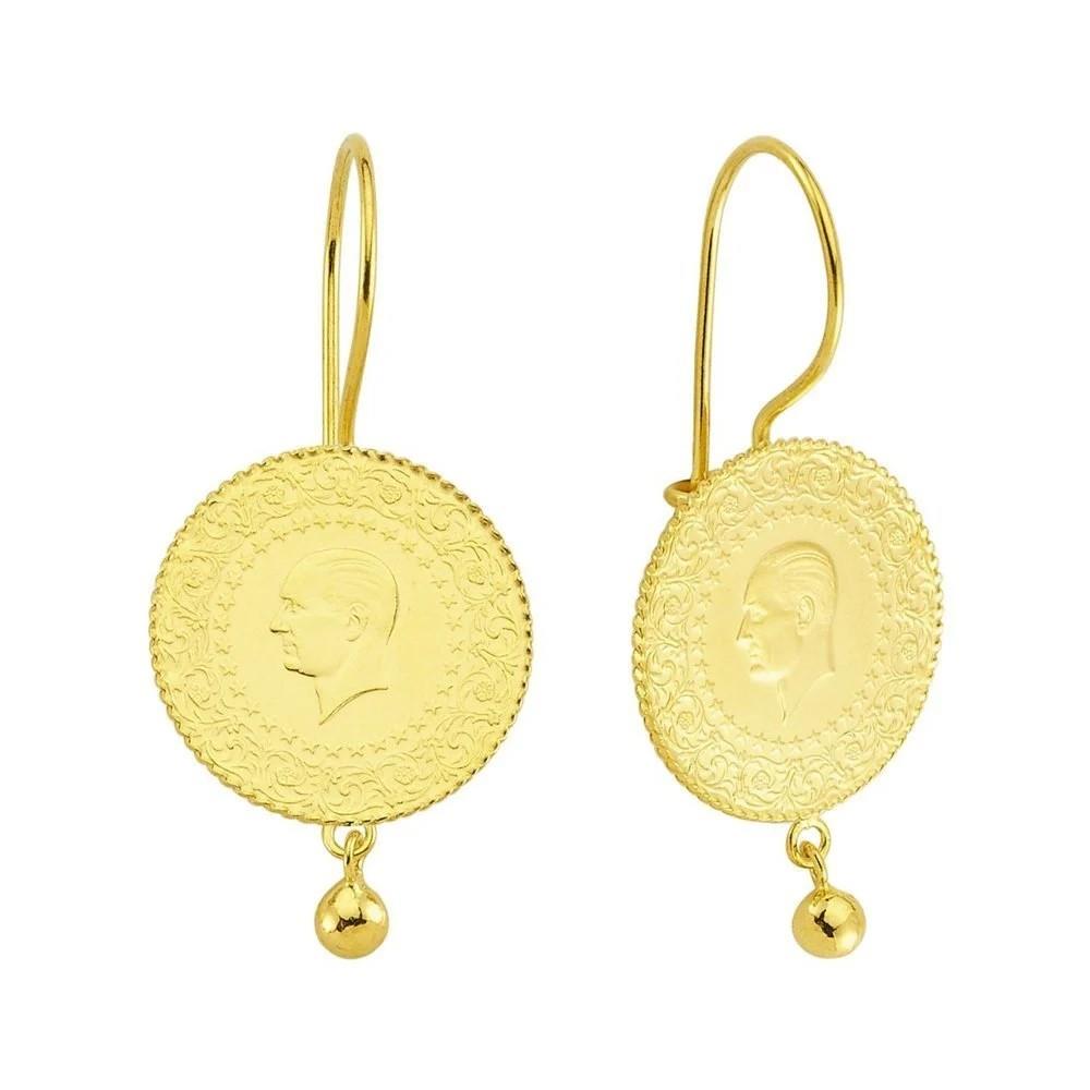 22 Ayar Çeyrekli Altın Küpe Ziynet Gold ZG2058