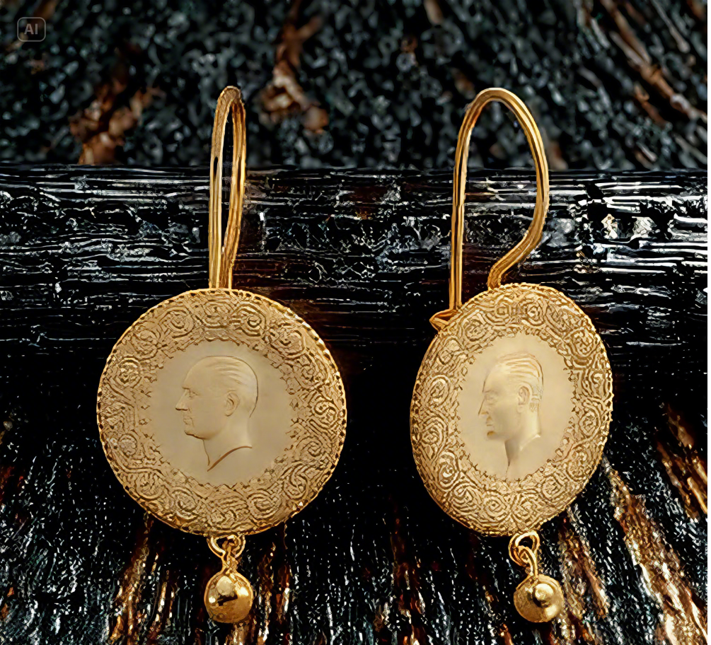 22 Ayar Çeyrekli Altın Küpe Ziynet Gold ZG2058