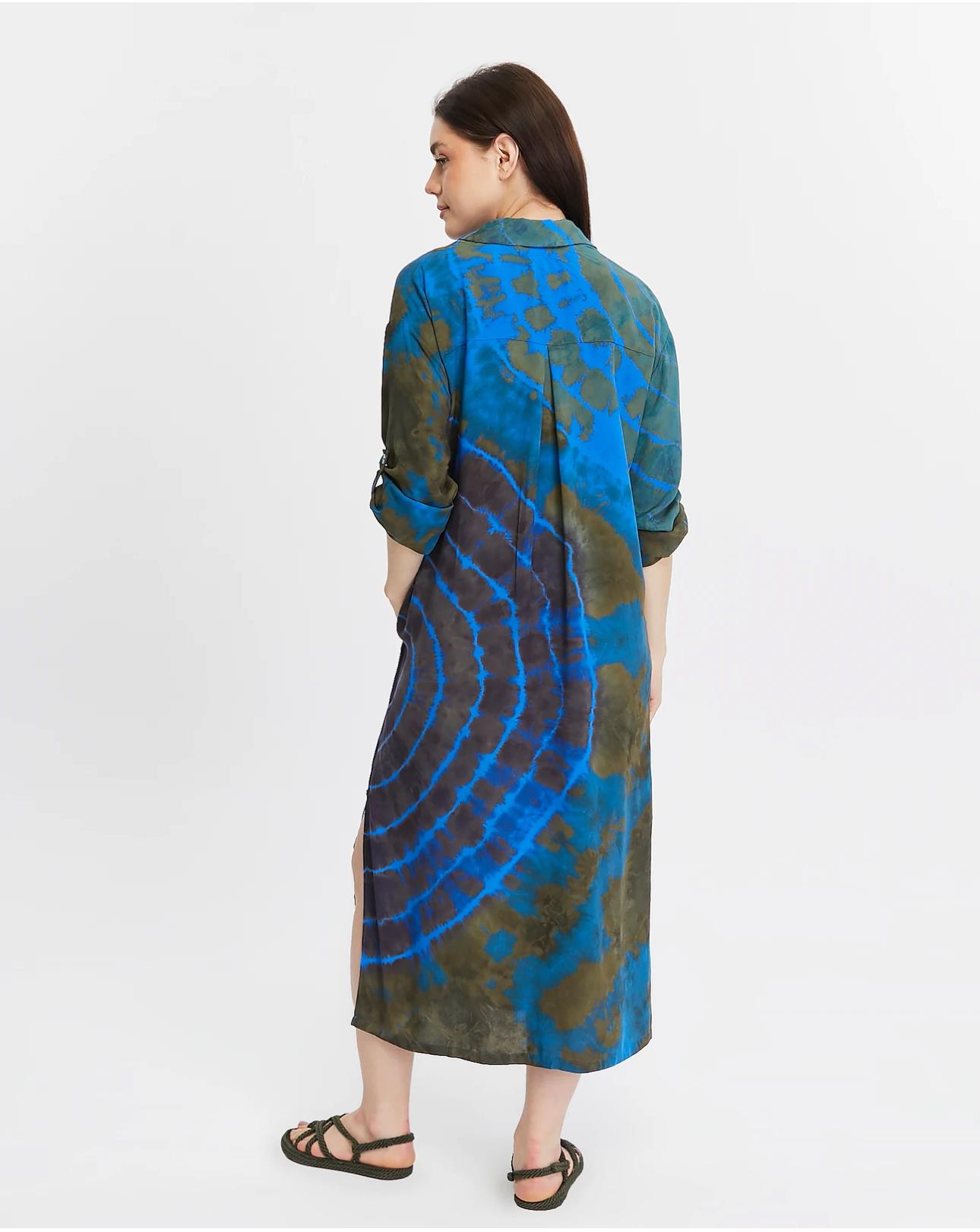 Elbise Koleksiyonu & Rana Subaşı - Batik Gömlek Elbise Mor