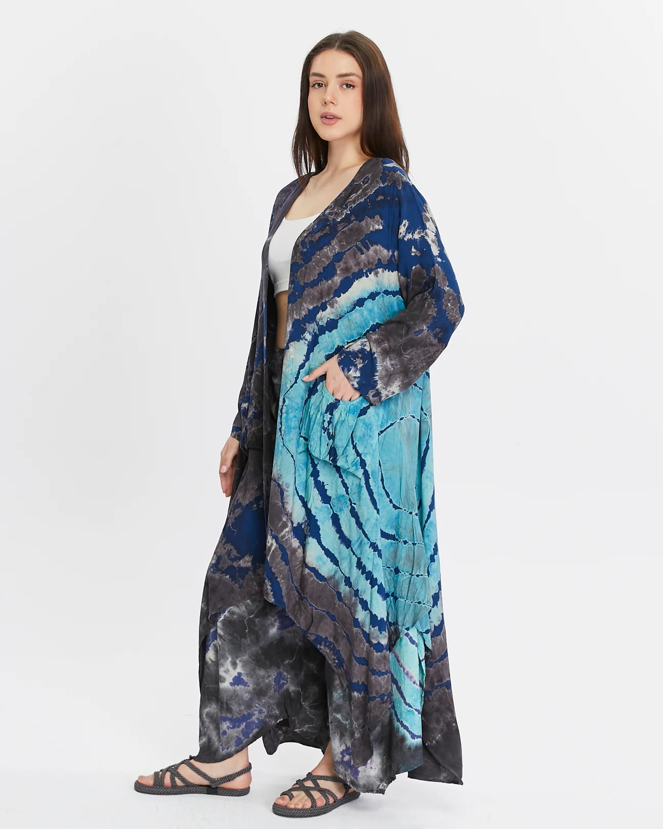 Kaftan Koleksiyonu & Rana Şubaşı - Batik Kaftan 0170 İndigo