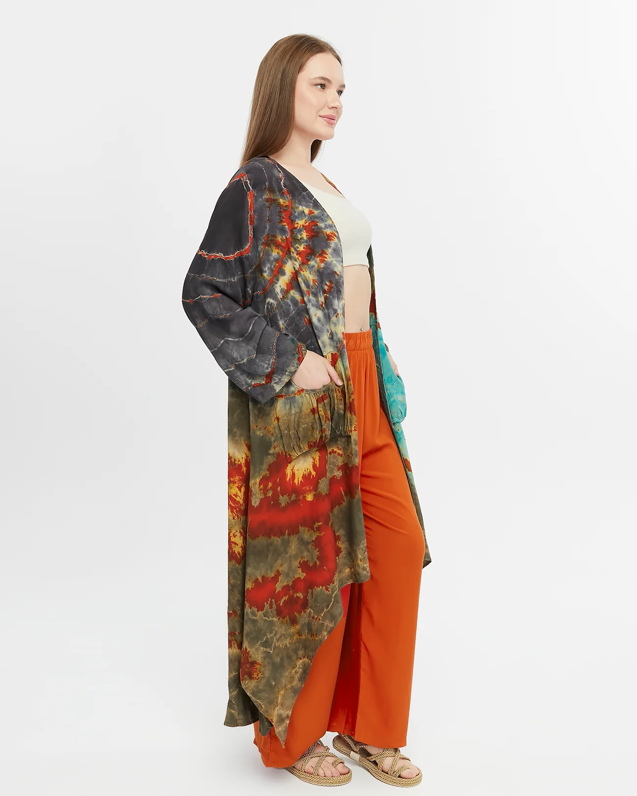 Kaftan Koleksiyonu & Rana Şubaşı - Batik Kaftan 0170 Kiremit