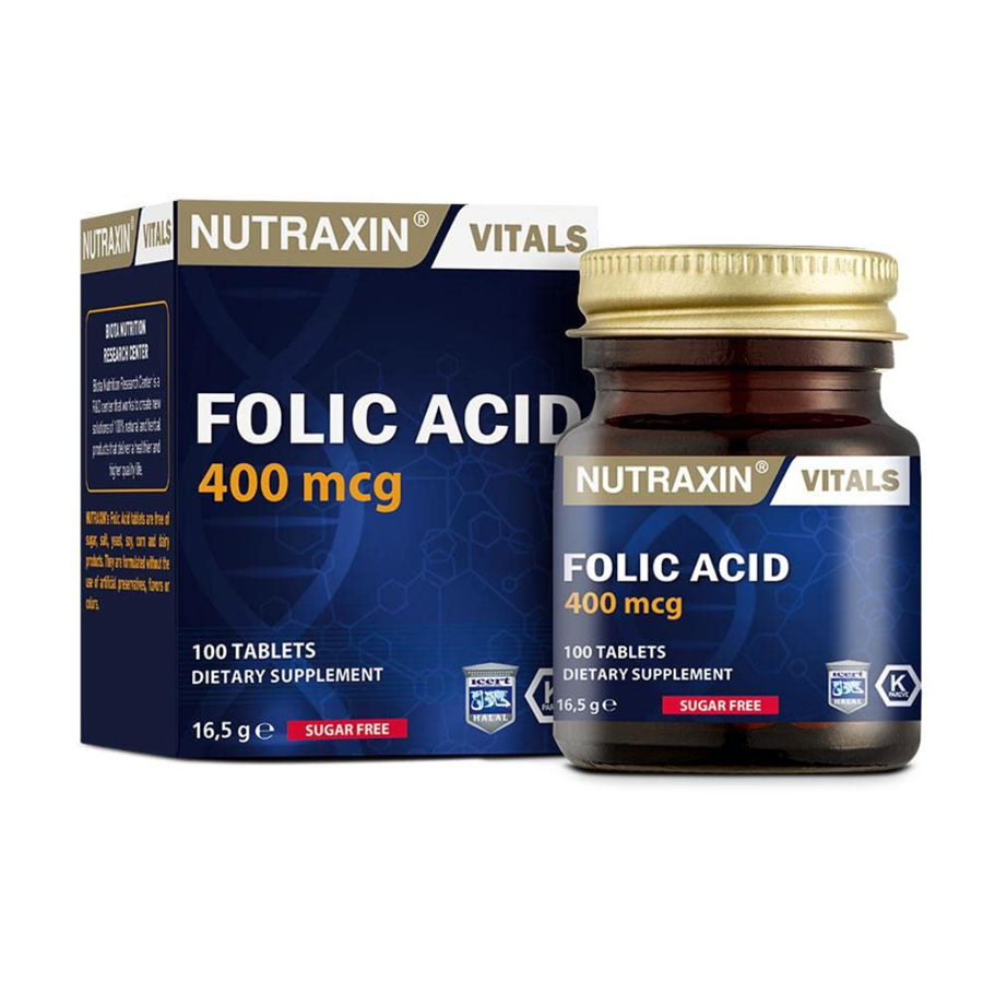 Nutraxin Folic Acid 400 mcg 100 Tablet