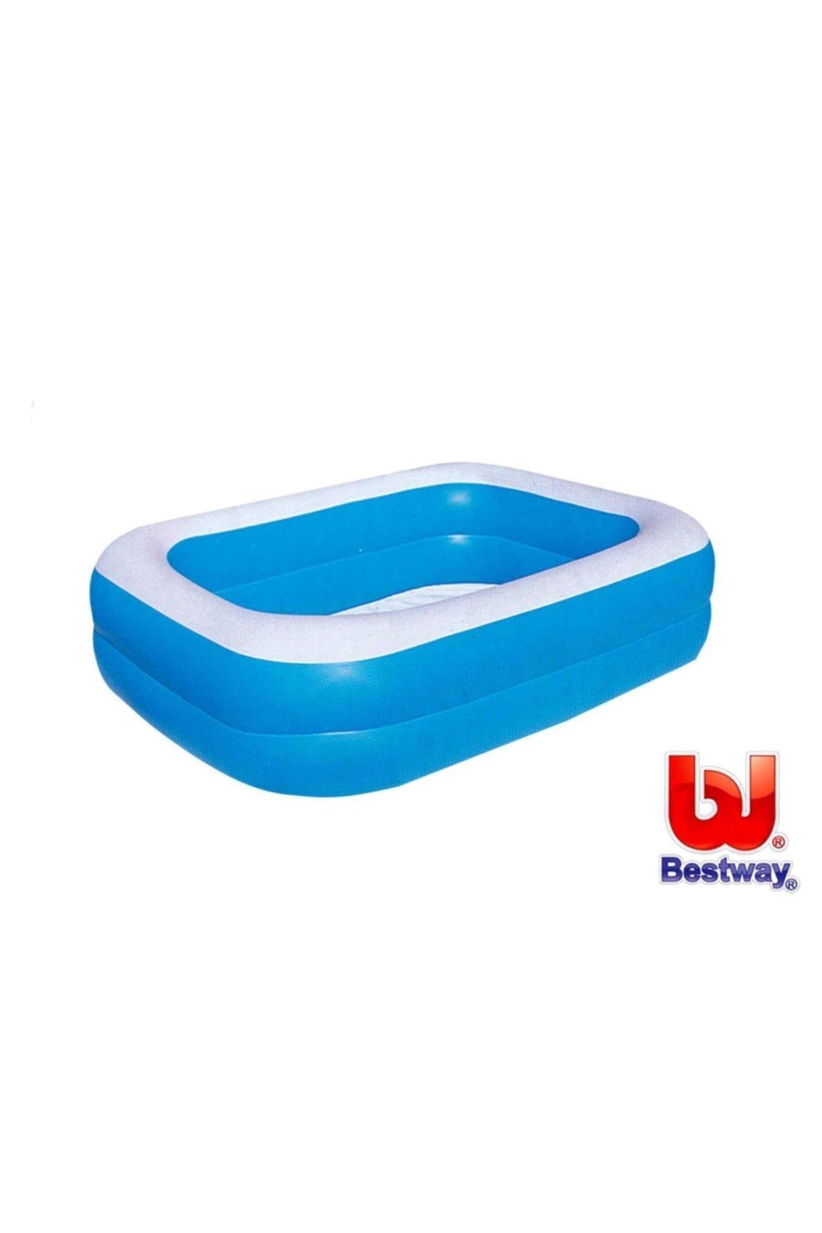 Bestway Pompa Hediye - Bestway 12819, Büyük Boy Dikdörtgen Şişme Aile Havuzu (211X132X46CM)